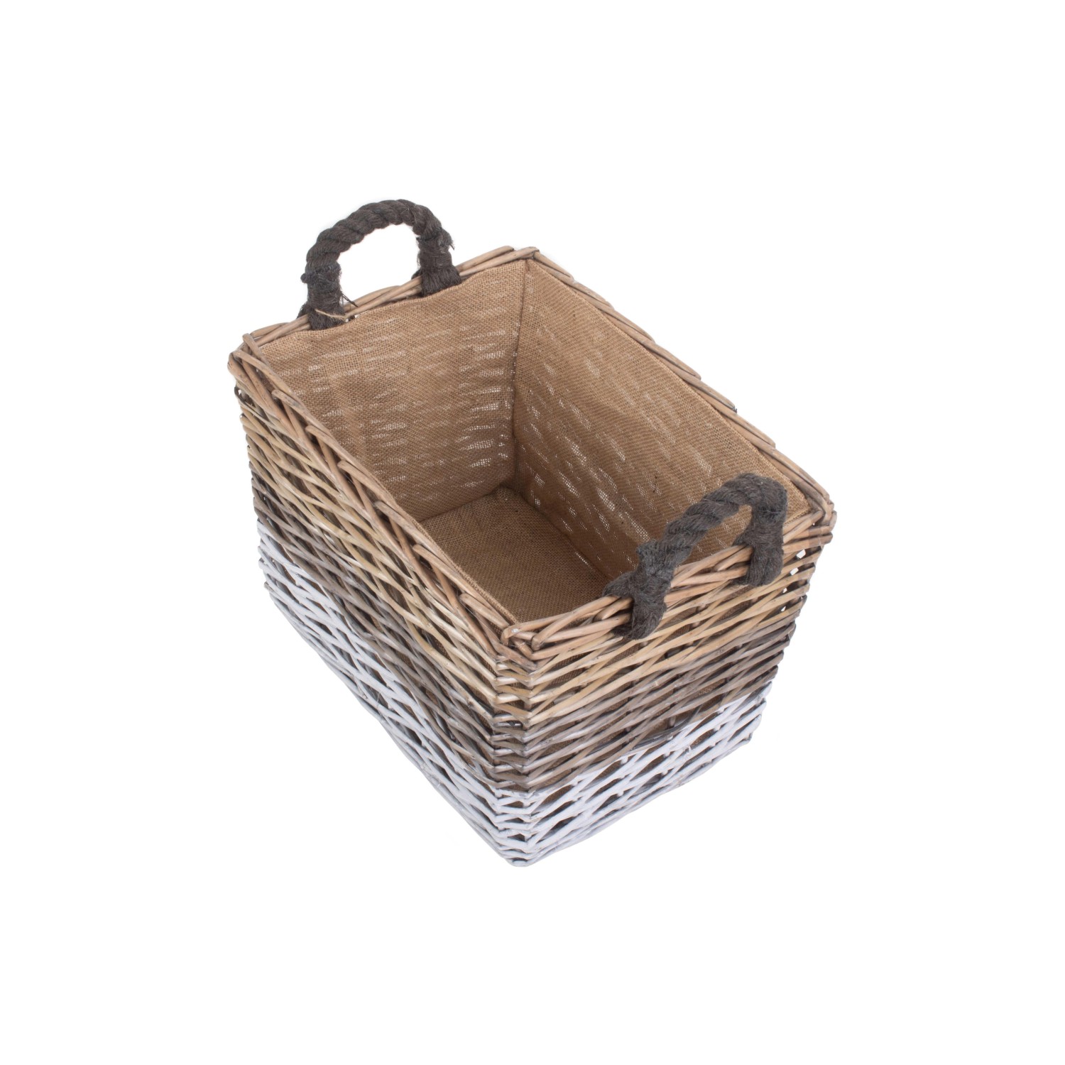 Triple Tone Rectangular Log Basket - Large