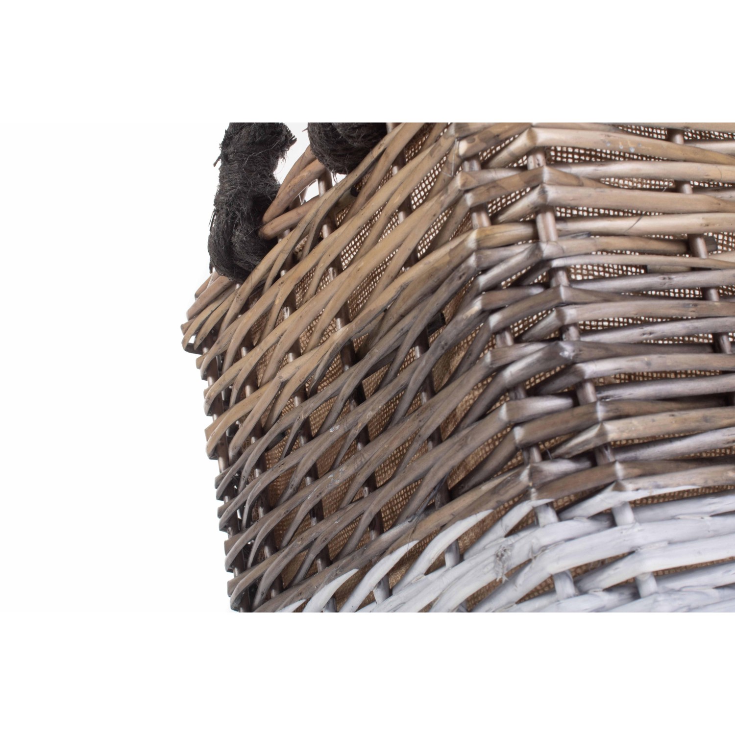 Triple Tone Rectangular Log Basket - Large