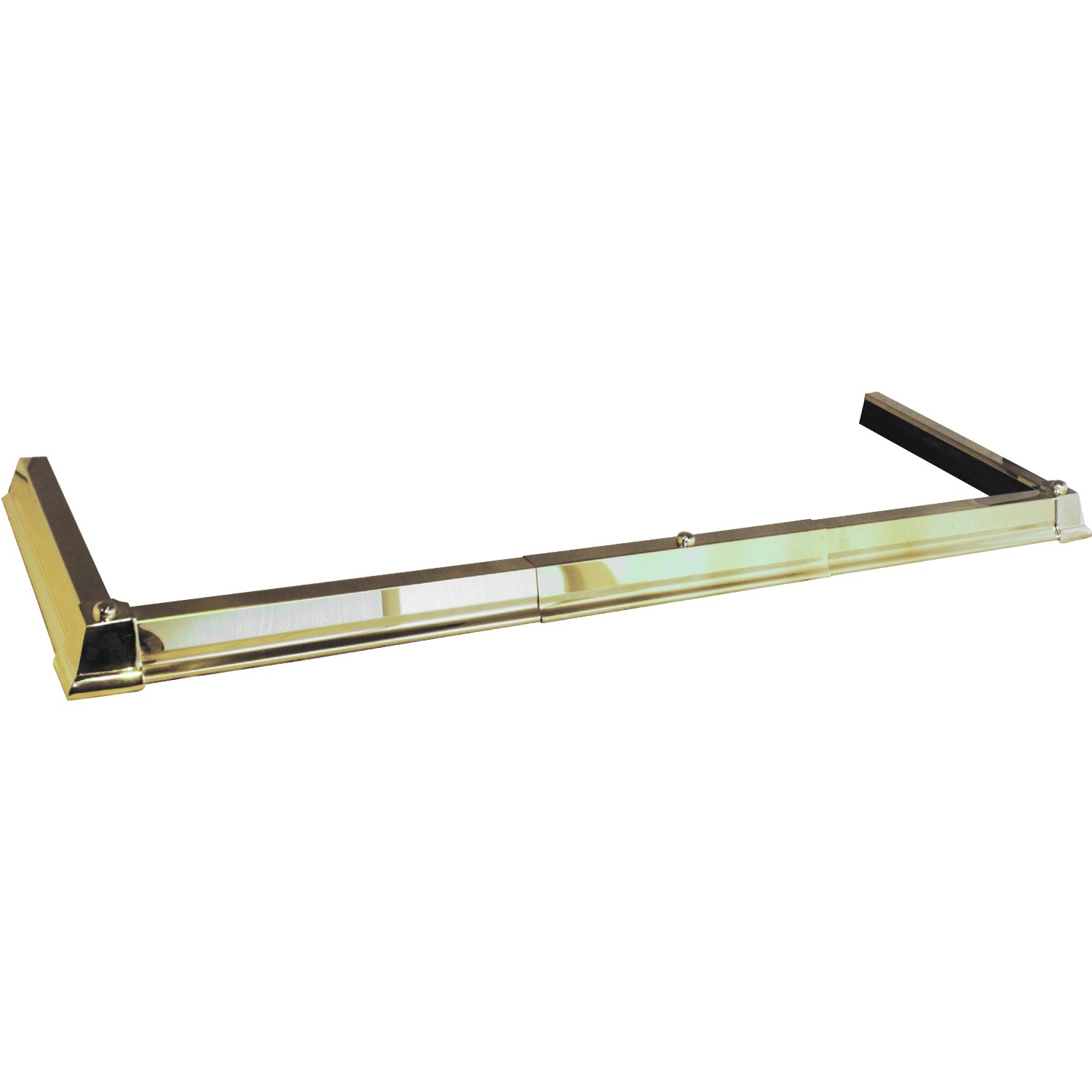Custom Size Plain Base Extendable Fireplace Fender - Brass
