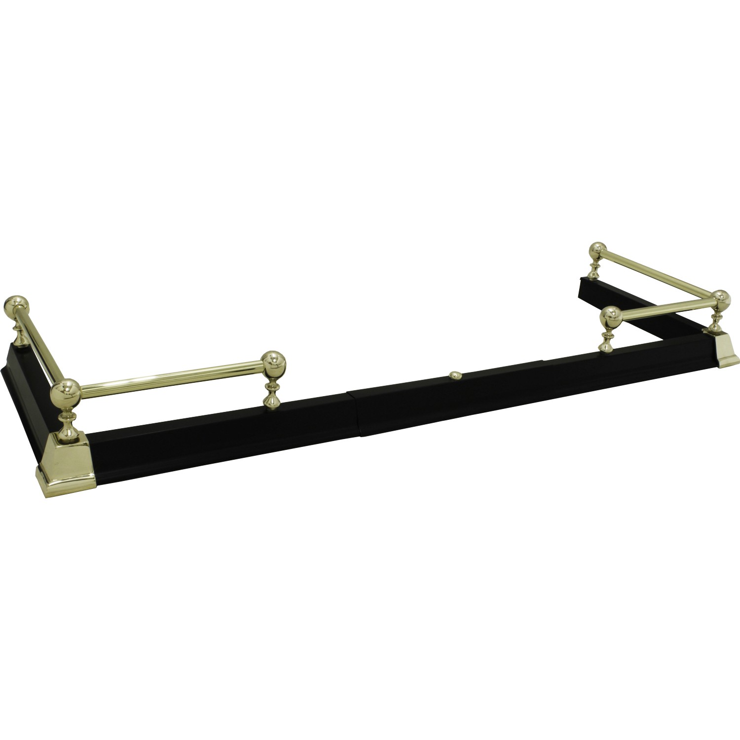 6 Ball Extendable Fireplace Fender 48'' to 60'' - Black & Brass #SALE