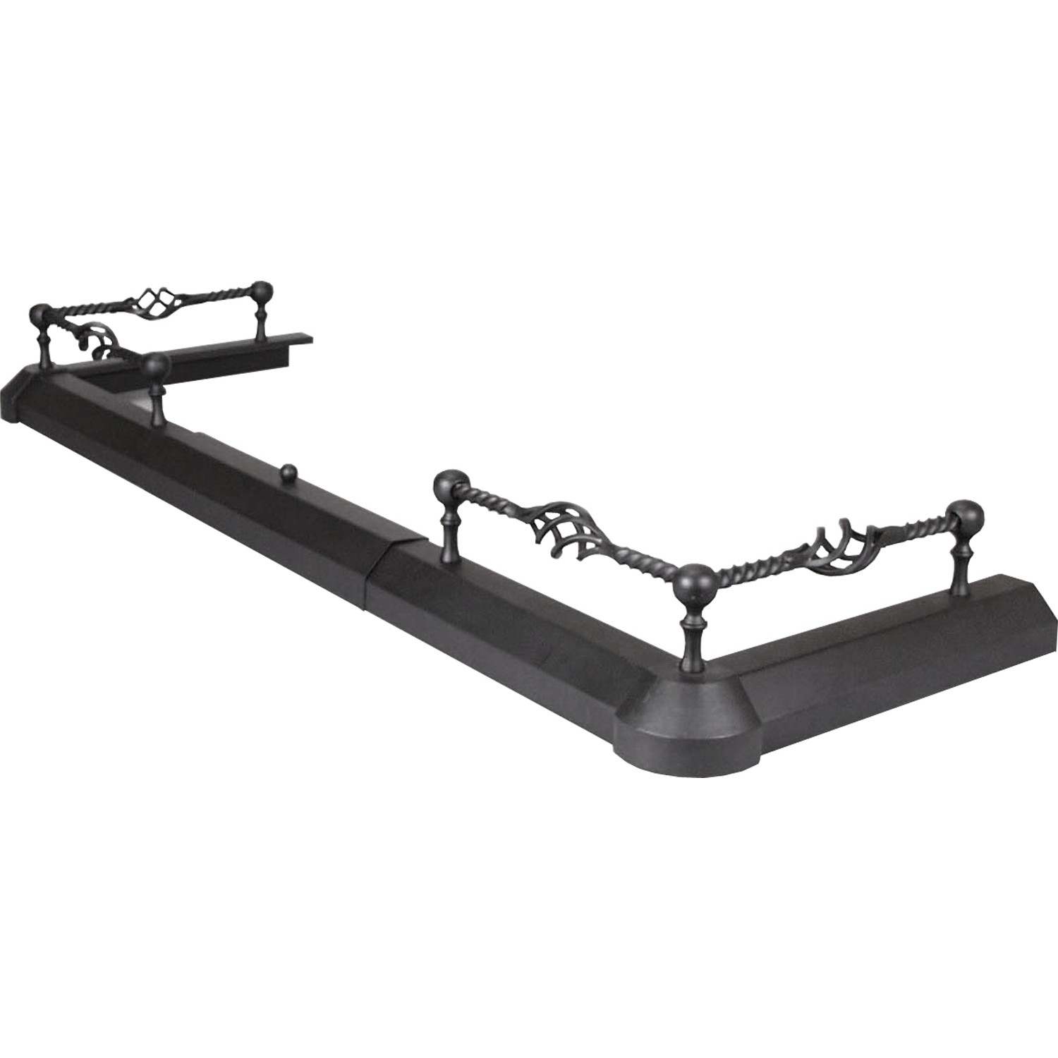 Spiral Twist Extendable Fireplace Fender 48'' to 60'' (Three Pieces ...