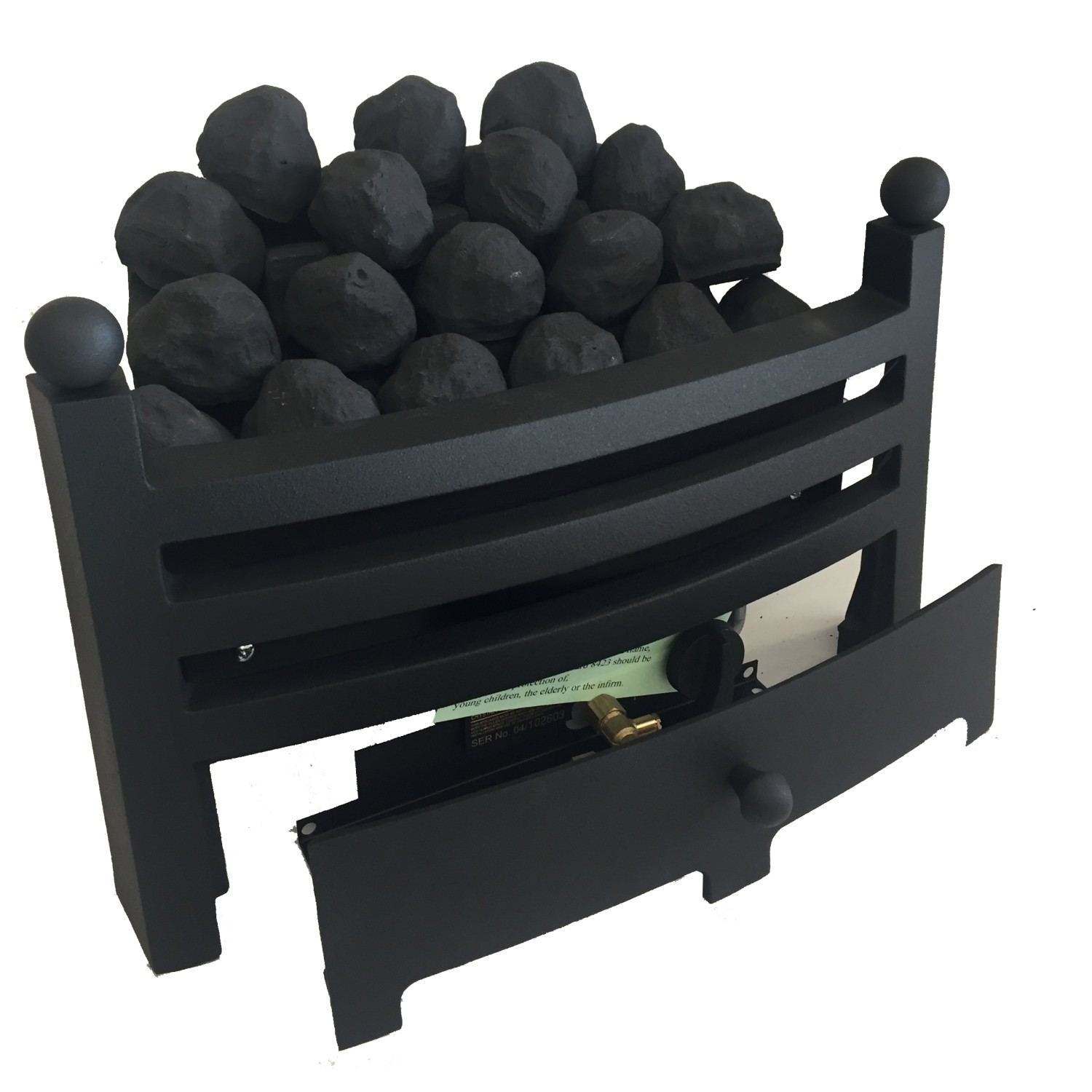 16" Crystal Gas Fire Tray - Width at Front 333mm Width at Back 247mm ...