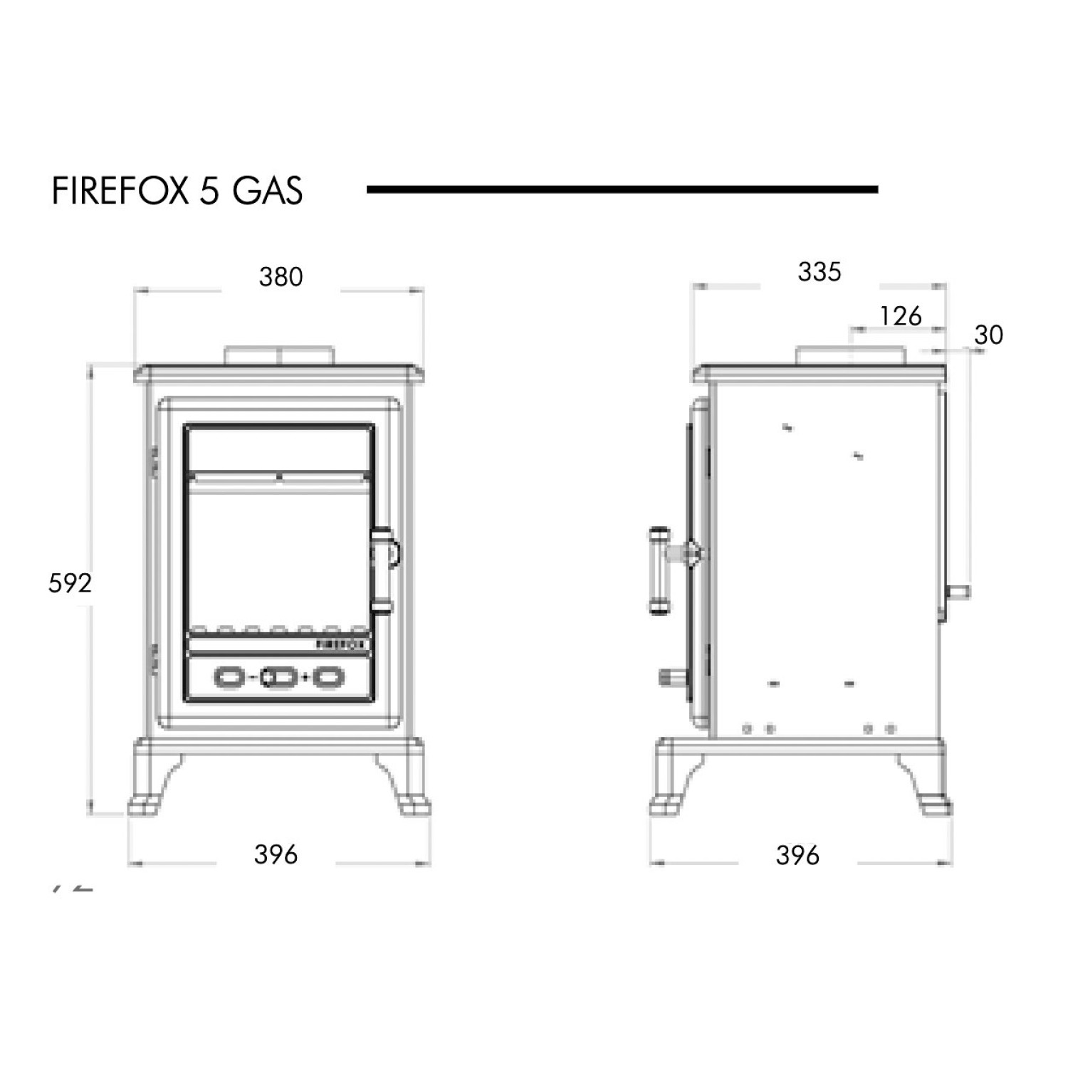 Firefox 5 Eco Gas Stove - LPG - Remote Control