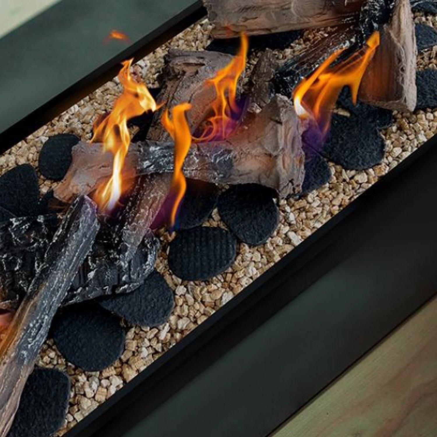 Ceramic Gas Fire Log Set - 8 Pieces