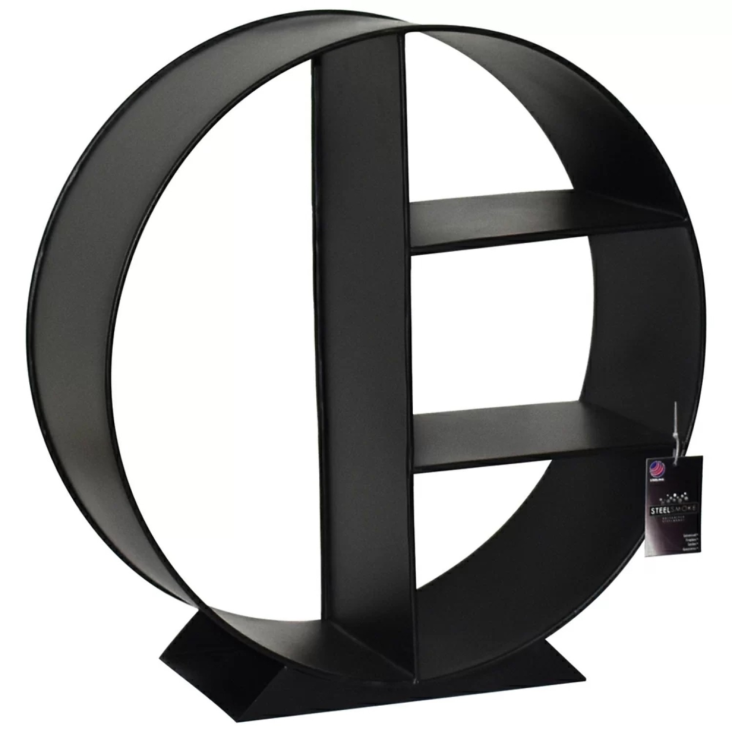 Round Log Holder, Black Modern Fireplace Log Carrier Freestanding