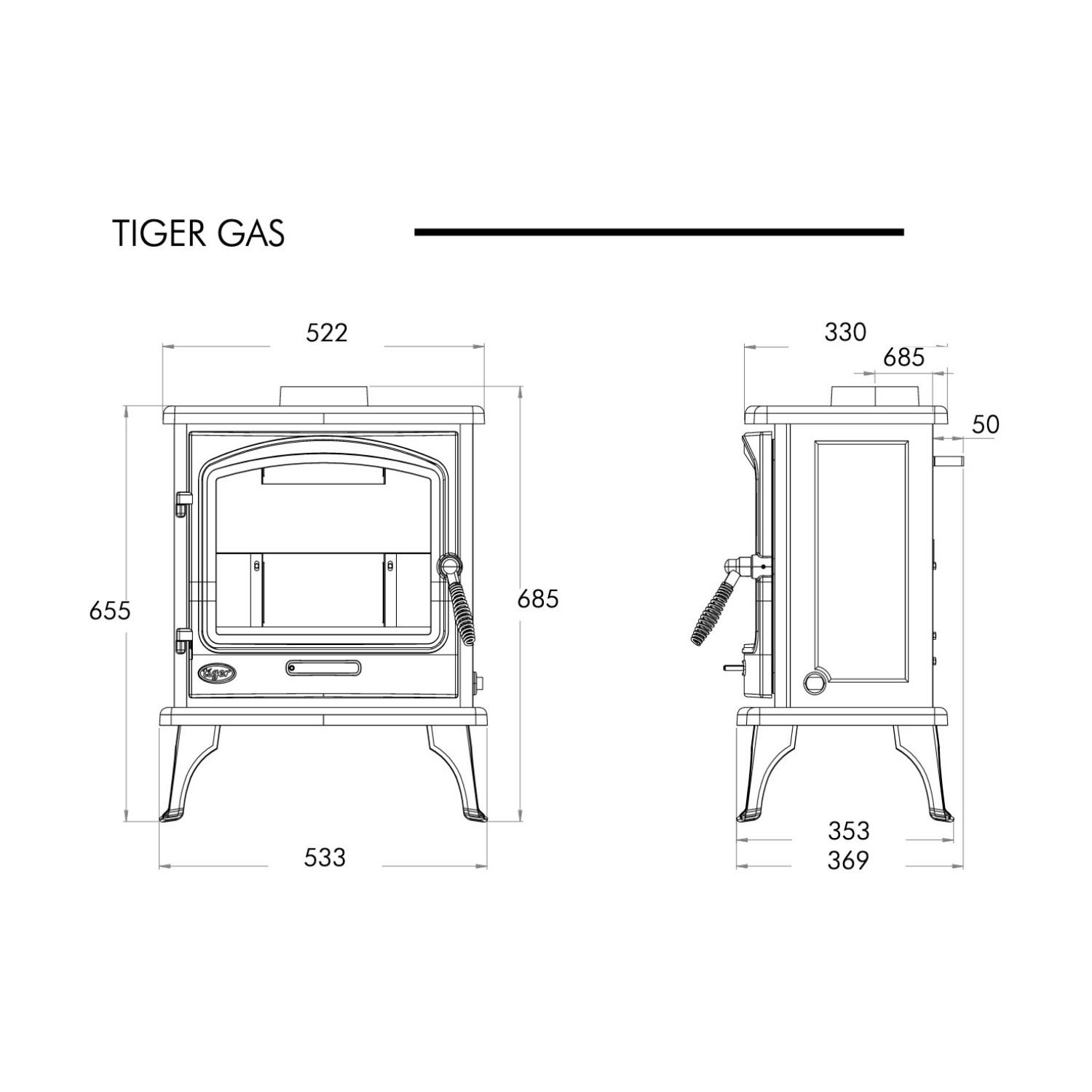 Tiger Eco Gas Stove - Natural Gas - Manual Control