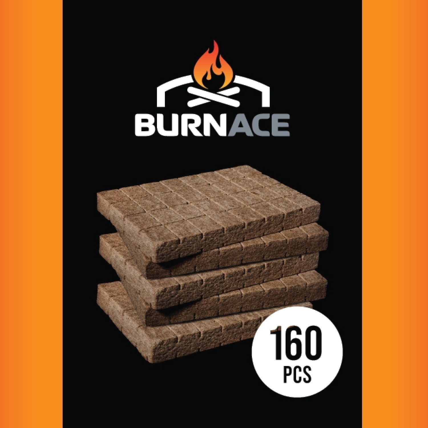 BURNACE Natural Cube Fire Lighters / Fire Starters - BBQ'S & Fires 160 Pack