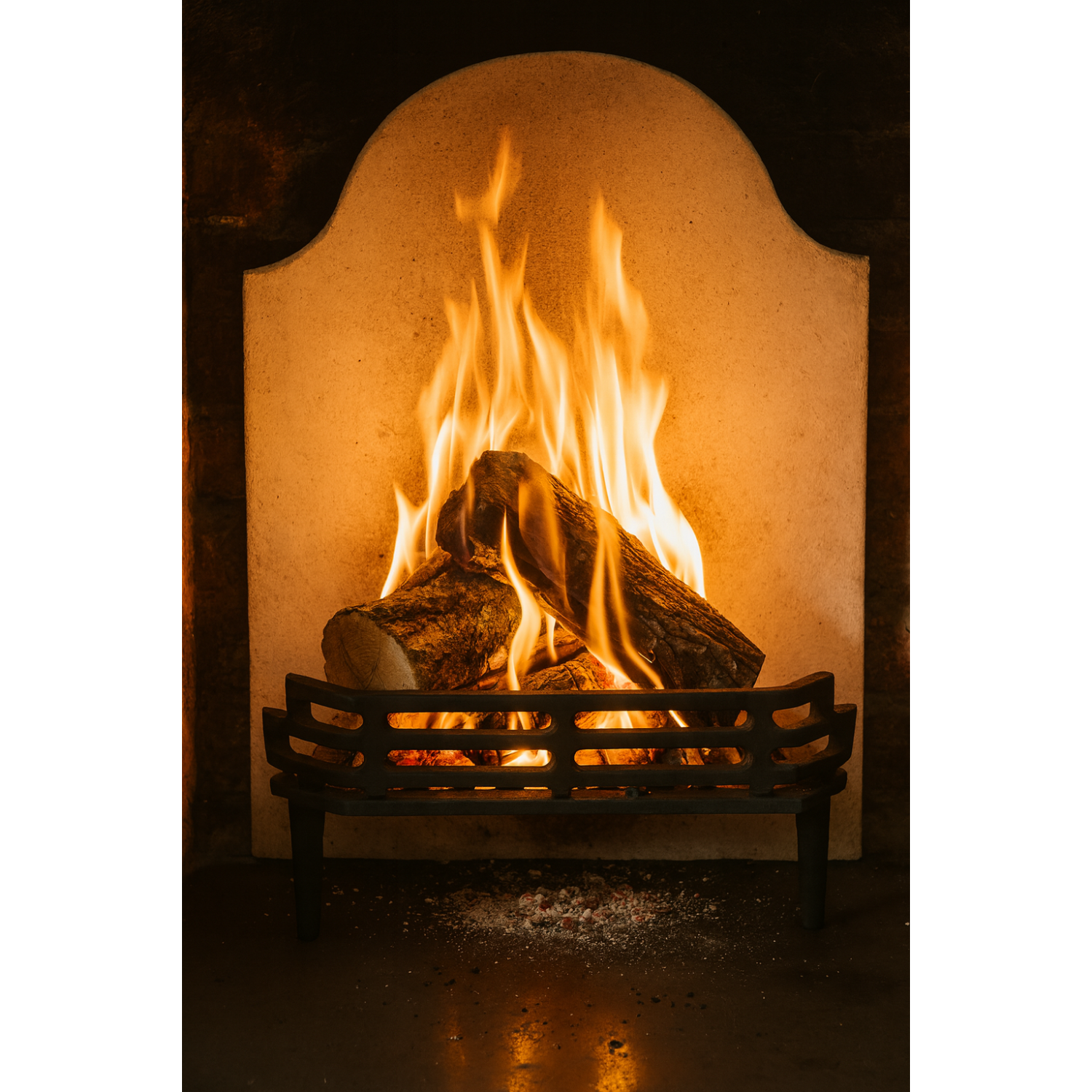 16 Inch Ww Stool Fire Grate 4 Legs (Inc Up Stand) - Cast Iron